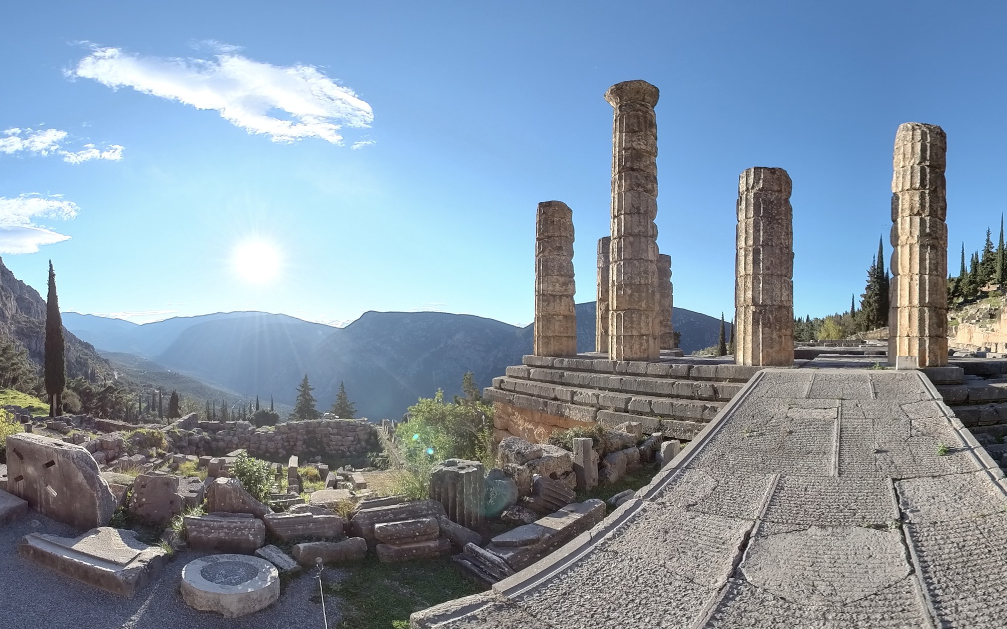 The Sacred Way and Temple of Apollo, Delphi, Greece | Mused