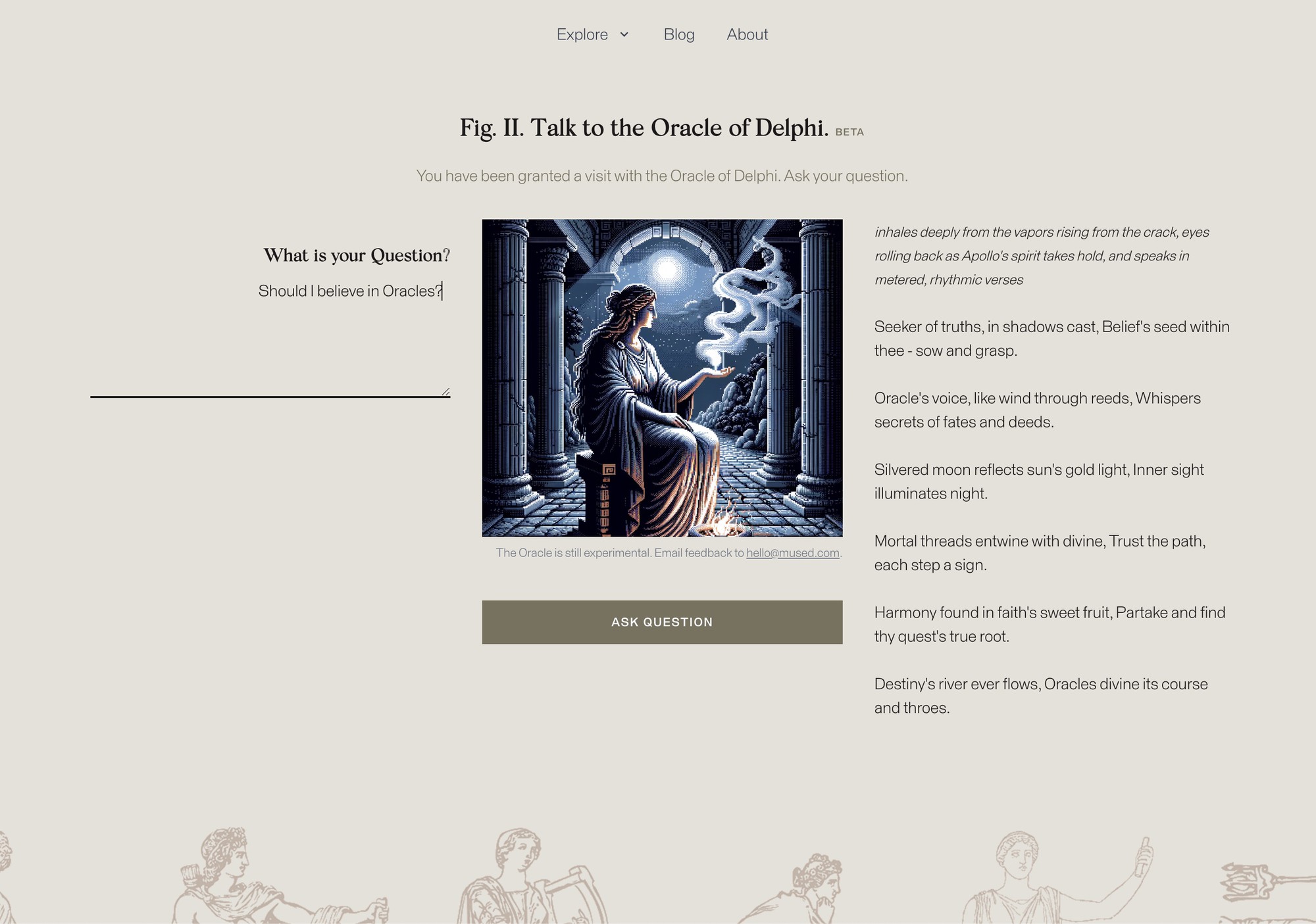 Ask a Question to the Oracle at Delphi | Mused